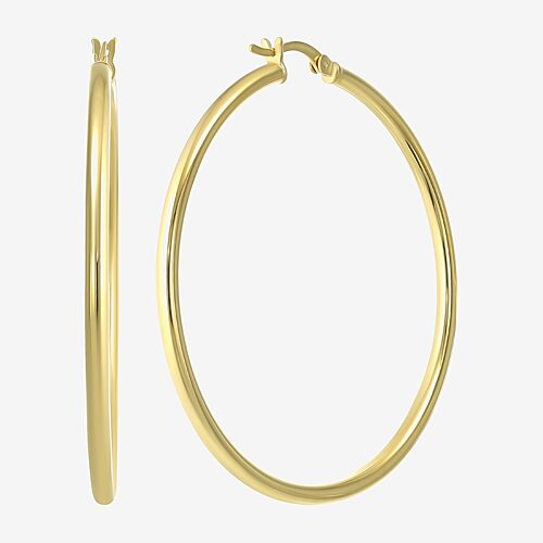 Click here for Womens 14K Gold Over Silver 50mm Round Hoop Earrin... prices