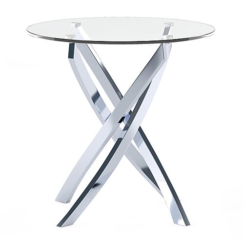 Furniture of America Newport Glass Top End Table  One Size  Silver
