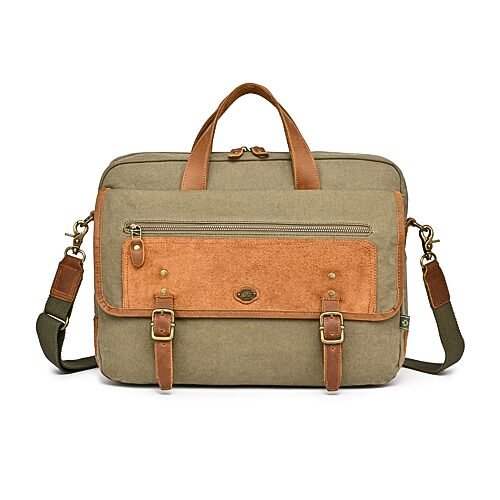 Click here for Tsd Brand Valley Oak Canvas Brief Bag - Olive prices