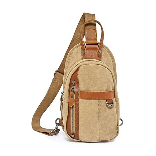 Click here for Tsd Brand Agave Canvas Sling Bag - Khaki prices