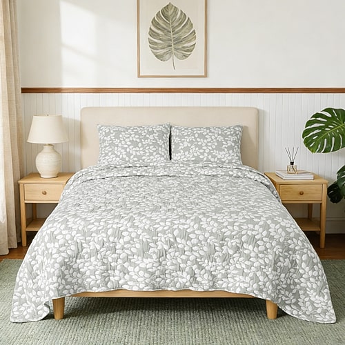 Click here for Awesome Home Leaves Jacquard 3-pc. Reversible Quil... prices