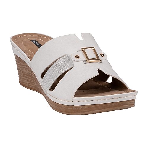 Click here for Gc Shoes Womens Slip-On Sandals - White prices