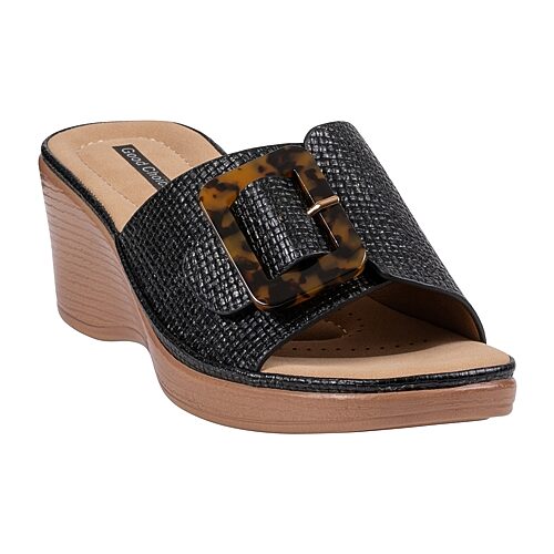 Click here for GC Shoes Womens Teri Woven Buckle Wedge Sandals  8... prices