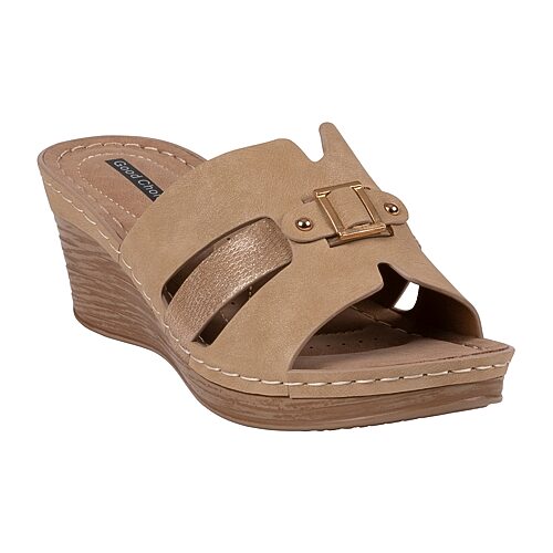Click here for Gc Shoes Womens Slip-On Sandals - Tan prices