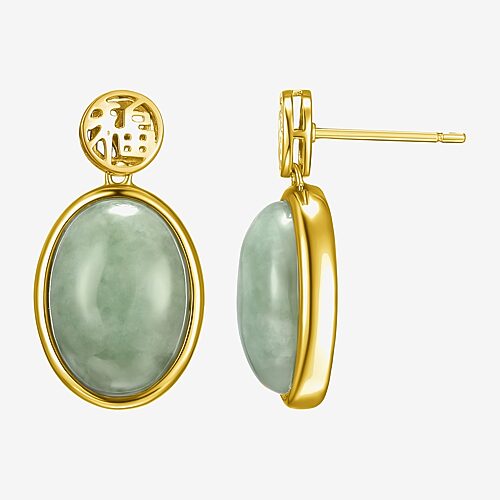 Click here for Good Fortune Womens Genuine Green Jade 18K Gold Ov... prices
