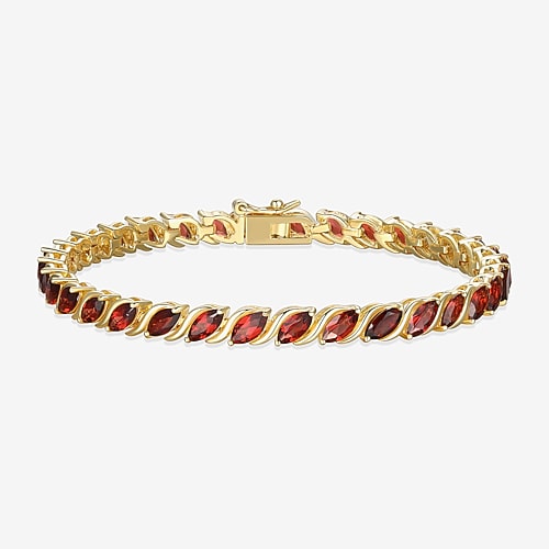 Click here for Womens Genuine Red Garnet 18K Gold Over Silver Ten... prices
