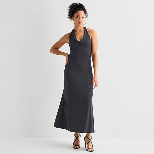 Click here for Bold Elements Womens Cowl Neck Sleeveless Maxi Dre... prices