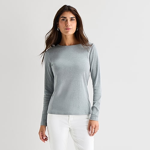 Click here for St. Johns Bay Womens Crew Neck Long Sleeve T-Shirt... prices