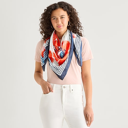 Click here for Mixit Scarves Floral Square Scarf  One Size  White prices