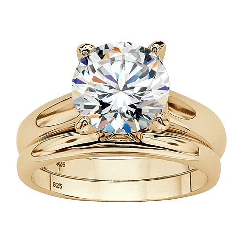 Click here for Diamonart Womens 3 CT. Cubic Zirconia 14K Gold Ove... prices