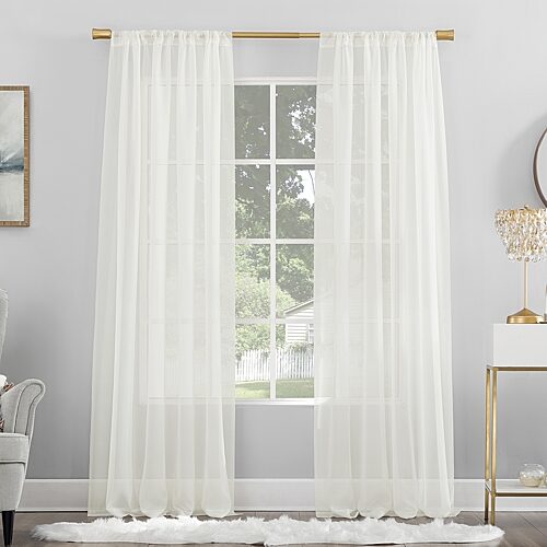 Click here for Mallory Sheer Voile Rod Pocket Curtain Panel - Egg... prices