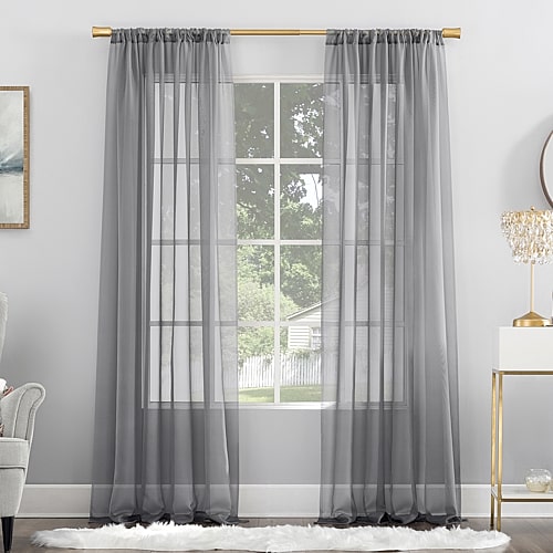 Click here for No 918 Mallory Rod Pocket Sheer Single Curtain Pan... prices