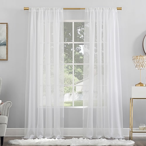 Click here for No 918 Mallory Rod Pocket Sheer Single Curtain Pan... prices