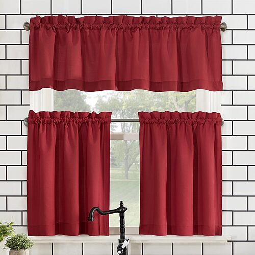 Click here for Martine Microfiber Semi-Sheer Rod Pocket Kitchen C... prices