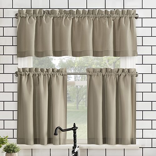 Click here for Martine Microfiber Semi-Sheer Rod Pocket Kitchen C... prices
