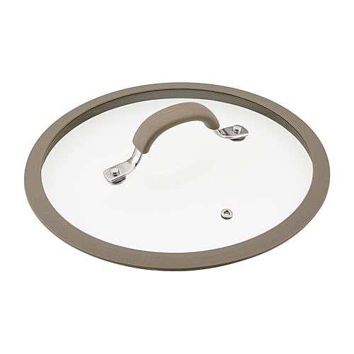 Rachael Ray Cook + Create 10 Silicone-Rimmed Glass Lid  Taupe - Taupe