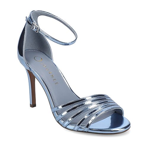 Journee Collection Womens Fecility Metallic Ankle Dress Sandals - Blue
