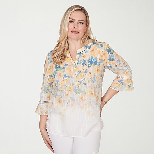 Click here for Alfred Dunner Out Of The Blue Womens Split Crew Ne... prices