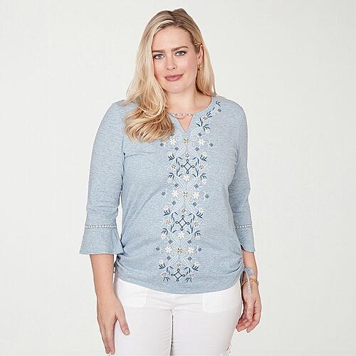 Click here for Alfred Dunner Out Of The Blue Womens Keyhole Neck... prices