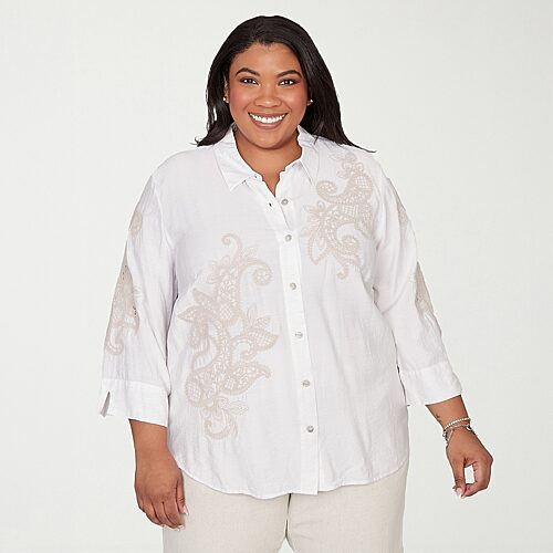 Click here for Alfred Dunner Natural Wonder Womens Plus 3/4 Sleev... prices