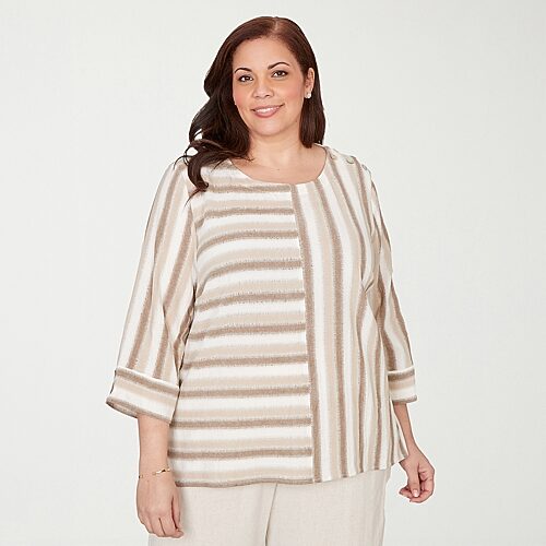 Click here for Alfred Dunner Natural Wonder Womens Plus Crew Neck... prices