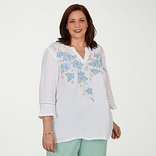 Click here for Alfred Dunner Caribbean Blues Womens Plus Split Cr... prices