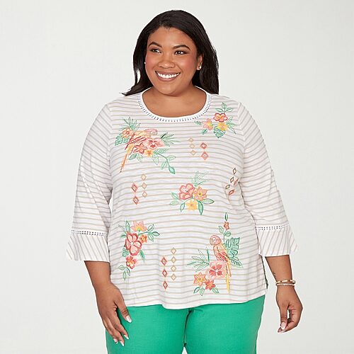 Click here for Alfred Dunner Resort Living Womens Plus Crew Neck... prices