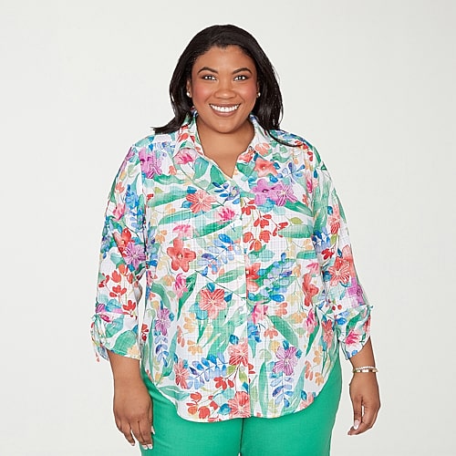 Click here for Alfred Dunner Resort Living Womens Plus Long Sleev... prices