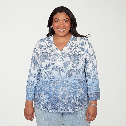 Click here for Alfred Dunner Out Of The Blue Womens Plus V Neck 3... prices