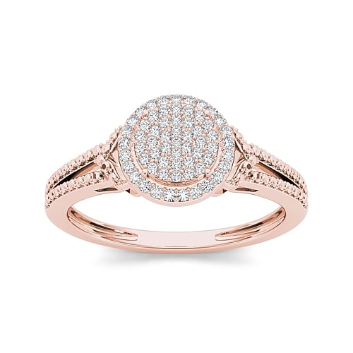 Click here for 1/6 CT.T.W. Natural Diamond 10K Rose Gold Engageme... prices