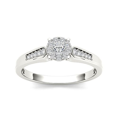 Click here for 1/4 CT.T.W. Natural Diamond 10K White Gold Engagem... prices