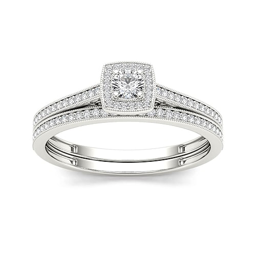 Click here for 1/3 CT.T.W. Natural Diamond 10K White Gold Engagem... prices