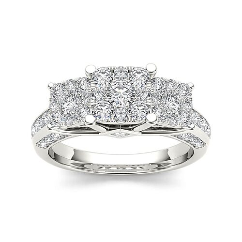 Click here for 1 1/2 CT.T.W. Natural Diamond Cluster 10K White Go... prices