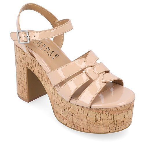 Journee Collection Womens Jania Platform Sandals - Nude