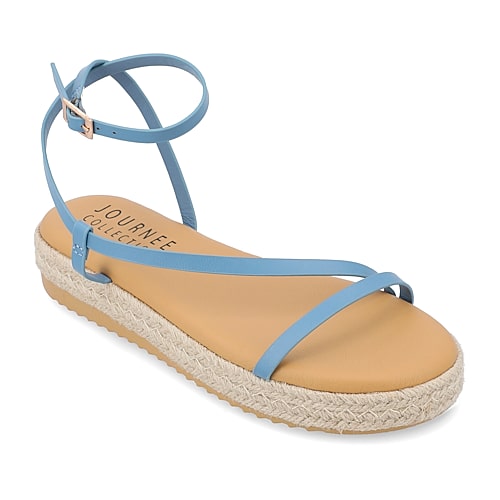 Journee Collection Womens Odelia Platform Sandals - Blue