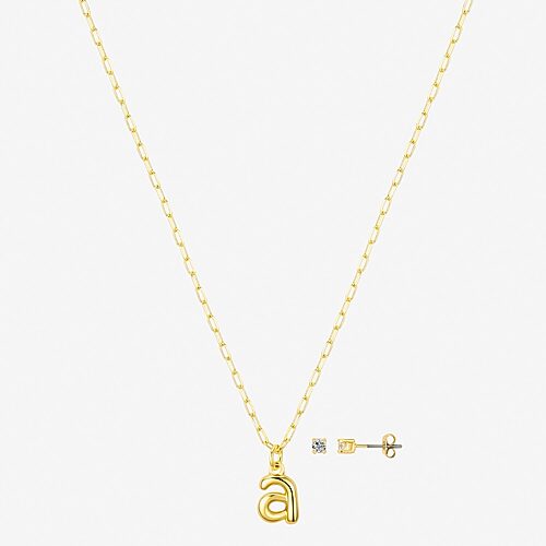 Bijoux Bar Delicates Gold Tone Initial Womens 2-pc. Jewelry Set  One Size  Yellow