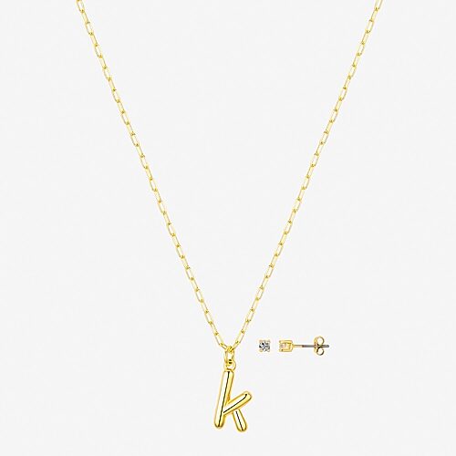 Click here for Bijoux Bar Delicates Gold Tone Initial Womens 2-pc... prices