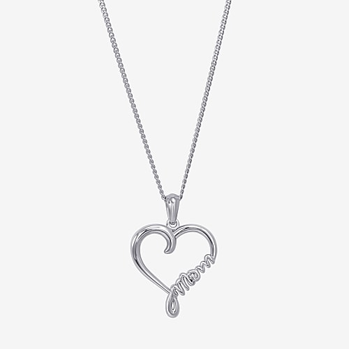 Click here for Womens Sterling Silver Heart 18 Inch Pendant Neckl... prices