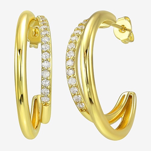 Click here for Silver Addiction White Cubic Zirconia 14K Gold Ove... prices