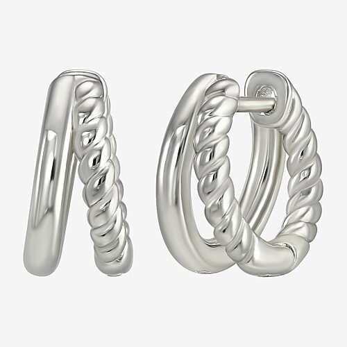 Click here for Womens Sterling Silver 12.2mm Hoop Earrings  One S... prices