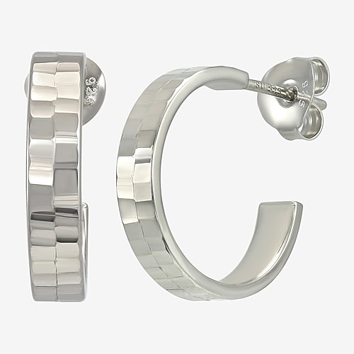 Click here for Sterling Silver 18mm Stud Earrings  One Size  Whit... prices