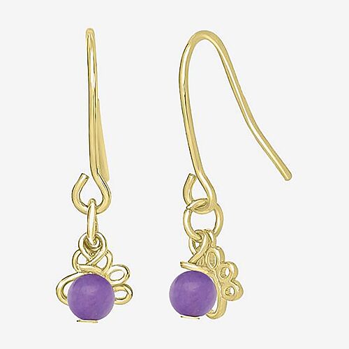 Click here for Silver Treasures Paw Print 14K Gold Over Silver Dr... prices