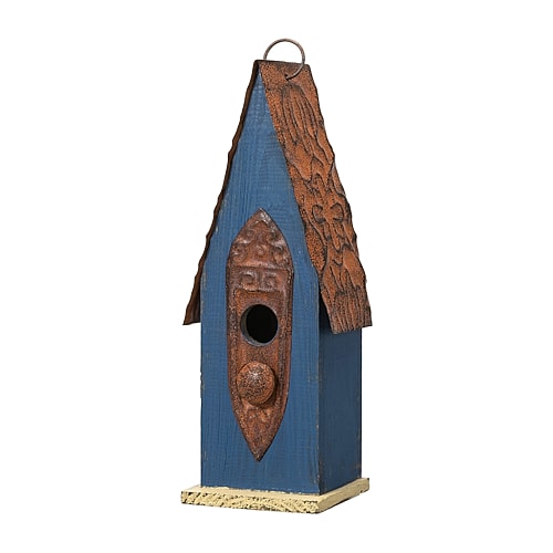 Click here for Glitzhome 13.25 Retro Blue Distressed Bird House... prices
