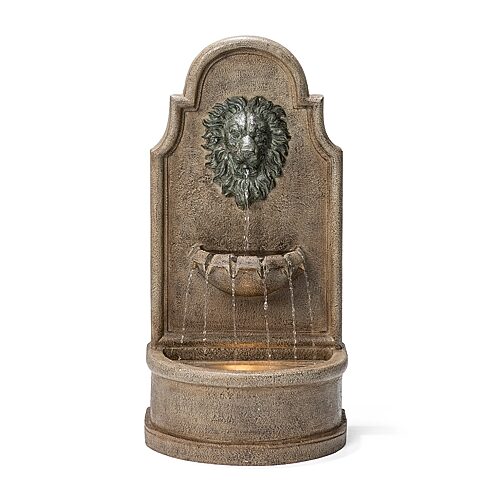 Click here for Glitzhome 31.75 3-Tier Lion Head Resin Outdoor Fou... prices