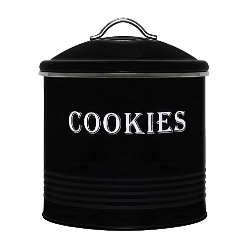 Click here for Blue Donuts Tin Black Cookie Jar Canister  One Siz... prices