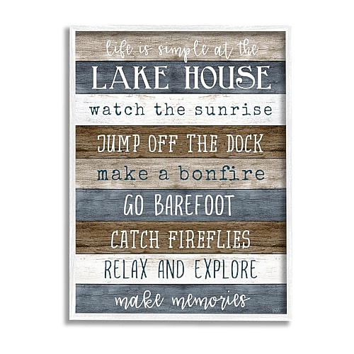 Click here for Stupell Industries Life Is Simple Lake House List... prices