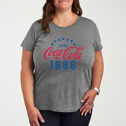 Click here for Coca Cola Star Circle Womens Plus Crew Neck Short... prices