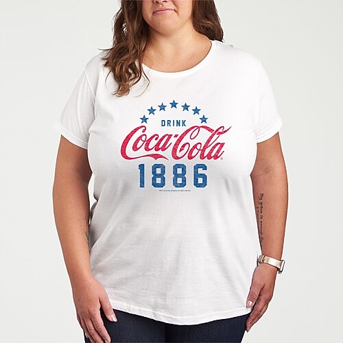 Click here for Coca Cola Star Circle Womens Plus Crew Neck Short... prices