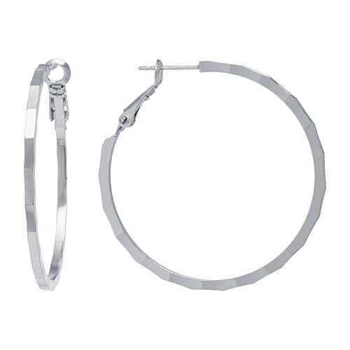 Click here for Silver Reflections Pure Silver Over Brass Hoop Ear... prices
