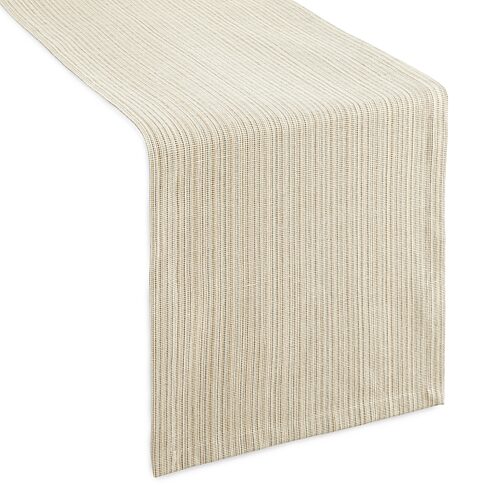 Home Expressions Miles Table Runner  One Size  Beige